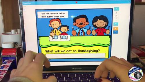 Thanksgiving Sentence Typing Task Cards - Play on Internet - BOOM CARDS
