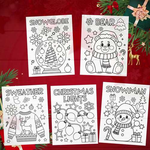 Winter Holiday Christmas Coloring Page/ Sheet for Preschool ...