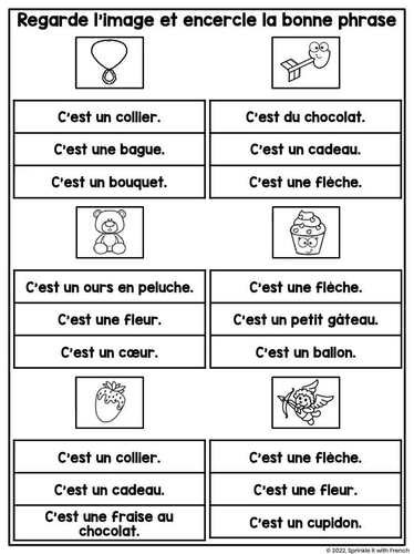 French Valentine's Day Reading Activities by Sprinkle it with French