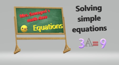 Solving Simple Equations By Algebra Video Lessons | Tpt
