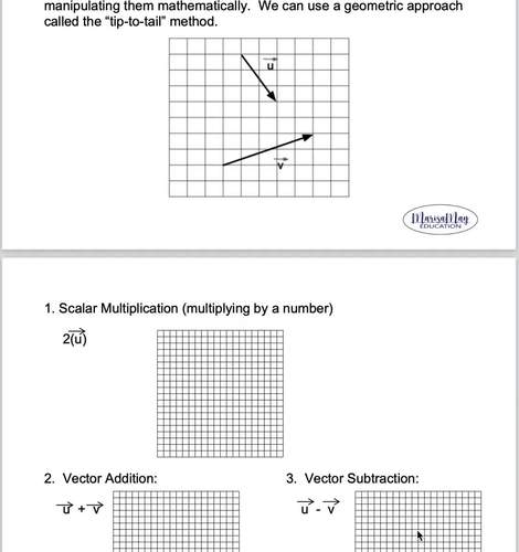 Precalculus - Vectors Unit - Geometric Representation - Lesson & Worksheet