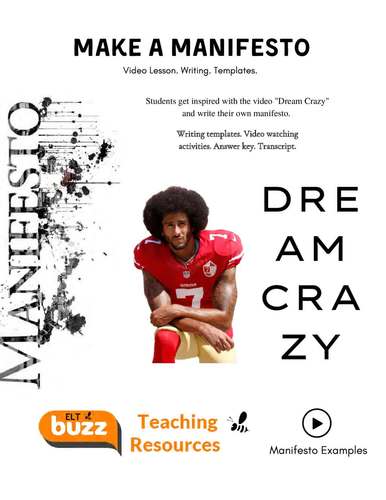 Make A Manifesto - Dream Crazy! Video. Writing. ELA. Poster. Creativity ...