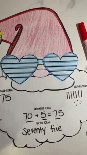 Retro Christmas Math Place Value Crafts by The Teaching Diva Corner