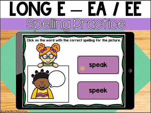 EA or EE Vowel Teams Boom Cards | Long E Spelling Game by Little Bird ...