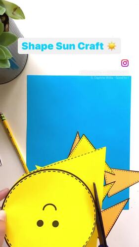 2D Shape Sunshine Math Craft Kindergarten Geometry Summer End of Year ...