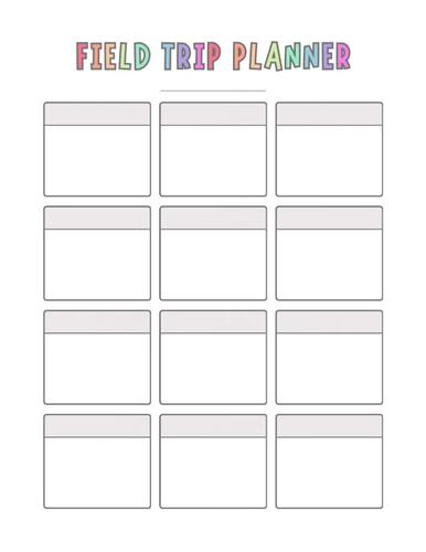Field Trip Planner, School Outing Planning, Teacher Planner, Field Trips