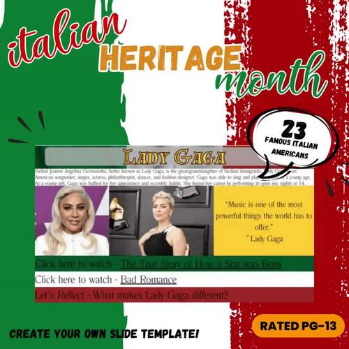 Italian Heritage Month Slides by HoneyBearMaestra | TPT