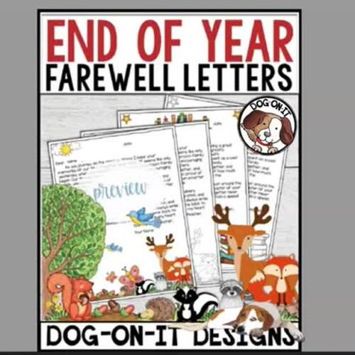 Editable End of Year Letter to Students and Parents Woodland Forest Animals