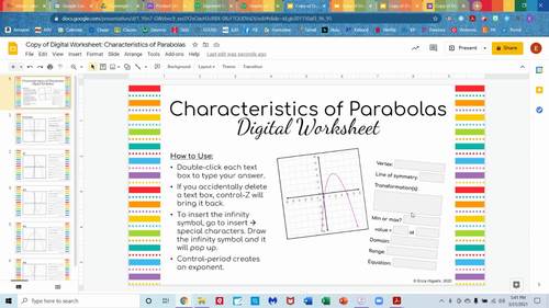 Graphs of Quadratics Digital Activity Bundle by Erica Loves Math