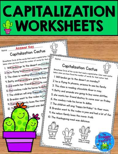 Capitalization Worksheets | Capitalization Practice Vol 1 Rules Poster