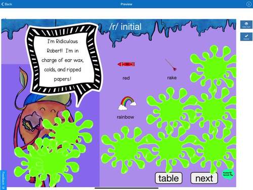 Slime the Monster Articulation for /r/ Boom Cards Distance Learning