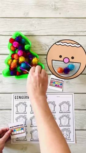 Feed the Gingerbread Man - A Christmas Ten Frame & Counting Activity