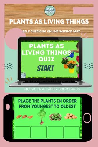 Plants as Living Things Science Digital Boom Card Deck by Tangible Learning