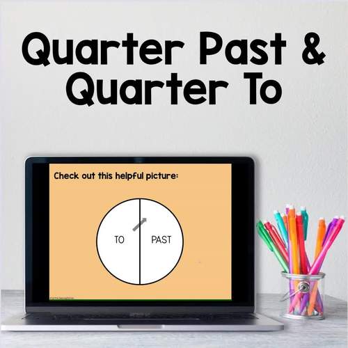 Time PowerPoint Quarter Past And Quarter To Telling Time To 15 Minutes ...