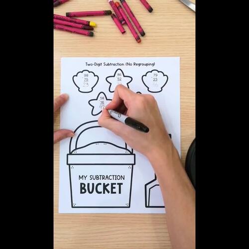 Summer Math Craft, Bucket List Beach Subtraction, End of Year Bulletin ...