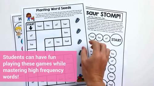 High Frequency Word Games | Dolch First Grade Words | TpT