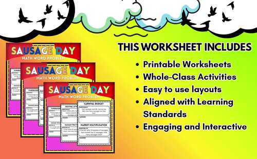 “Sausage Day Math Challenge | 40 Themed Word Problems for Grades 2–8 ...
