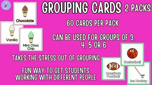Grouping Cards for Middle School- Groups of 3-6 | Collaborative ...