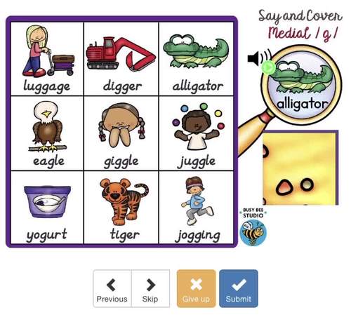 Medial /G/ & /K/ Articulation Boom Cards Games for Speech Therapy