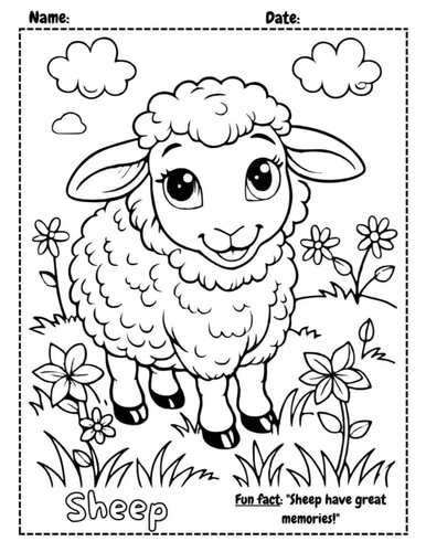 easy coloring pages farm animals