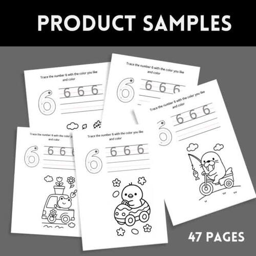 Number Tracing & Coloring Worksheets for Kids | Numbers 1–9 | 47 Pages ...