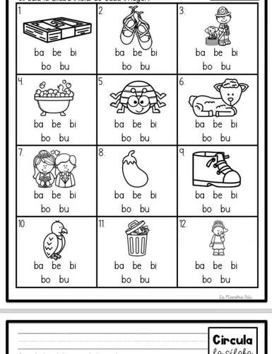 Silabas con B ba be bi bo bu by La Maestra Pati Bilingue | TPT