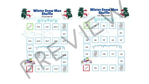 Winter Board Game: Phonics Fluency Game! | Magic E, Vowel Teams, & R ...