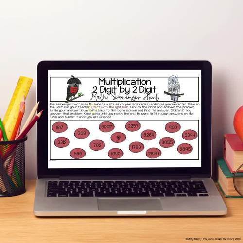 Multi-Digit Multiplication Digital Math Scavenger Hunt - 2 Digit x 2 Digit
