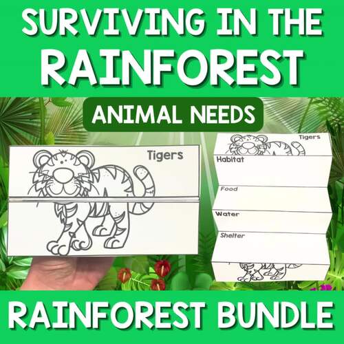 Rainforest Habitat Biome Foldable Animal Needs & Adaptations Survival ...