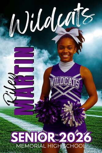 Cheerleading Poster Template – Editable Canva Team Program for Athlete ...