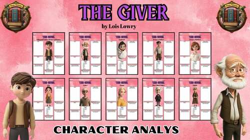 THE GIVER by Lois Lowry - PDF-PPT-Character Analysis Worksheets | TPT
