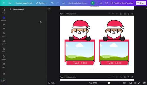 Editable Elves Christmas Bulletin Decor | Canva Template Elf | TPT