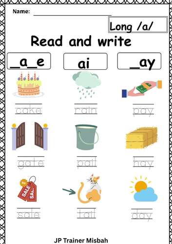 Long Vowel Sounds Worksheets | Alternative Spellings Practice by Misbah JP