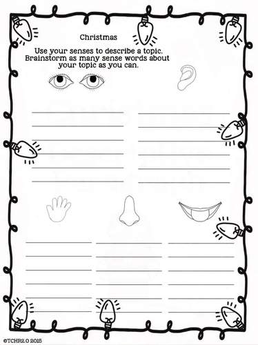 Christmas Descriptive Writing Paragraph by TCHR Two Point 0 | TPT
