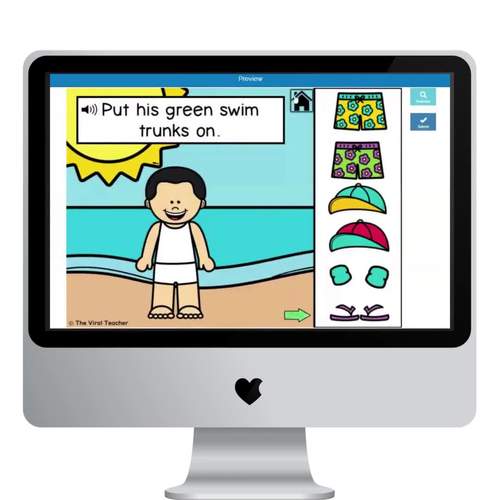 Summer Language Activities for Speech Therapy Boom Cards™ with audio