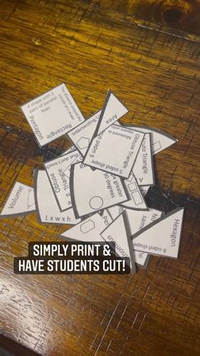 Valentine’s Day Heart Geometry Review Math Puzzle by Flexible Fifth Grade