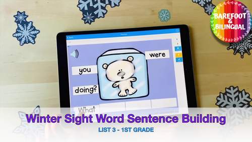 Winter Digital Resources - Sight Words Sentence Building - List 3
