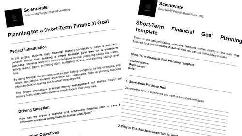 Financial Literacy Project | Planning for a Short-Term Financial Goal