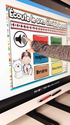 French BOOM card - Distance Learning- Jeu AUDIO - LES ENDROITS - 24 cartes