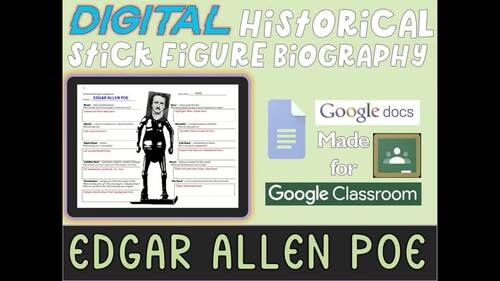 GREAT AMERICAN AUTHORS BUNDLE - 30 Google Doc Stick Figure Mini Biographies