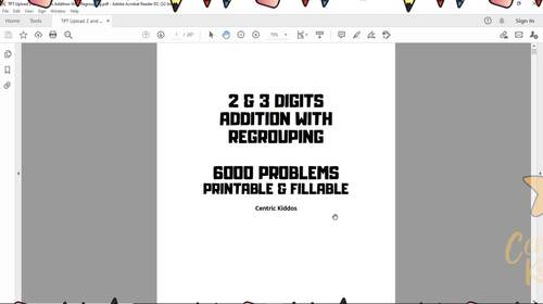 Two And Three Digits Addition With Regrouping Test Practice Drill 6000 ...