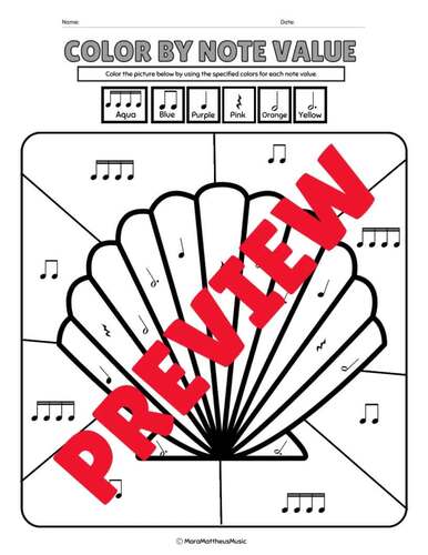 Summer Theme Color by Music Note Value Set by Mara Mattheus Music