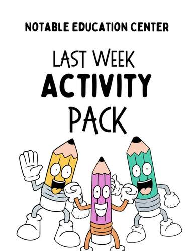 Pre-K Last Week of School Packet by Notable Education Center | TPT
