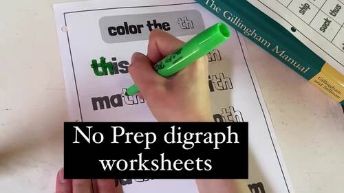 Digraphs TH CH CK WH SH : NO PREP: Phonics Worksheets | TPT