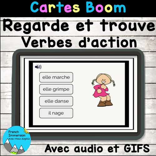 French verbs reading and association des verbes lecture et image