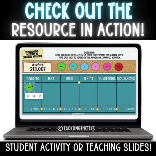 5th Grade Represent Decimals in Expanded Notation Digital Activity 5.2A
