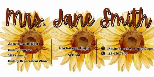 Customizable Canva Sunflower Animated Teacher Email Signature | TPT