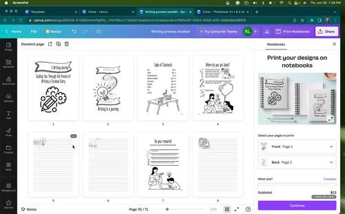 Writing Journal: Guiding Writers through the Process of Writing a Story