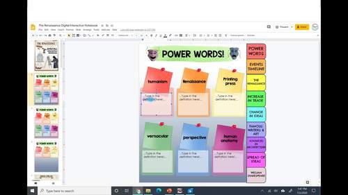 The Renaissance Interactive Notebook | Distance Learning Google Classroom