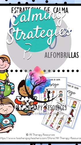 Calming and Coping Strategies Bingo Activity - SPANISH VERSION | TPT